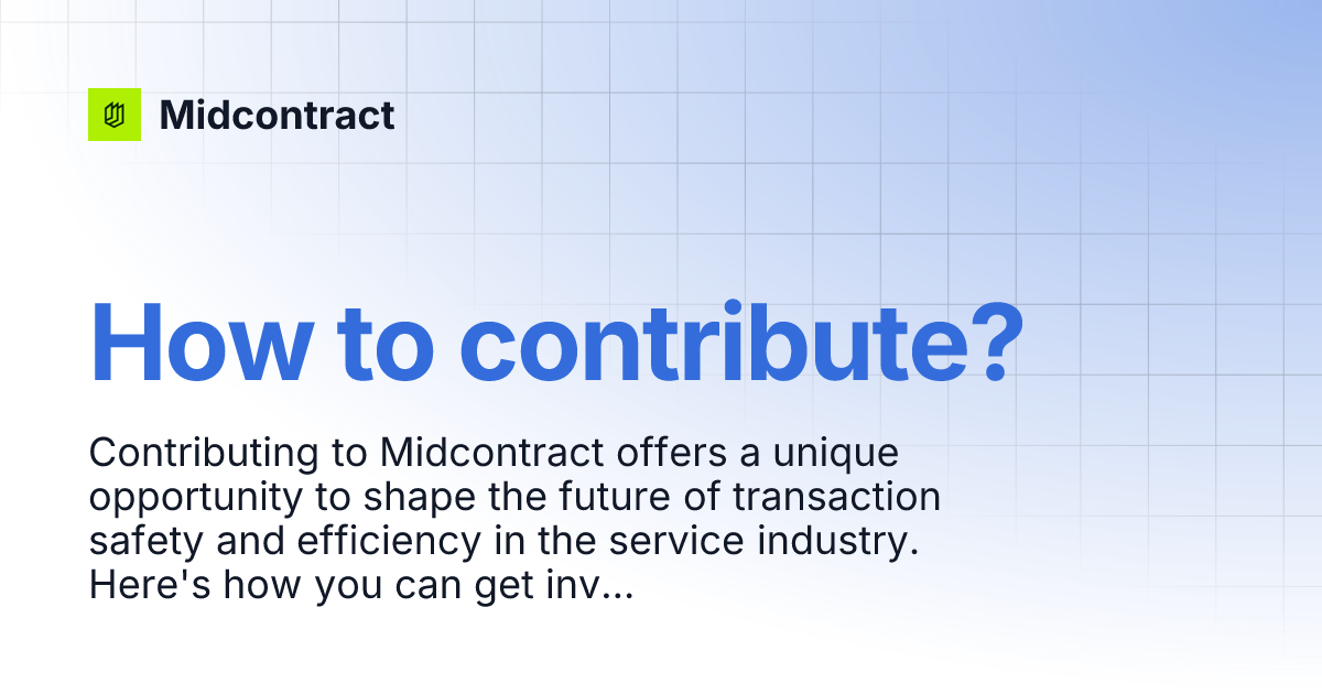 How to contribute? | Midcontract